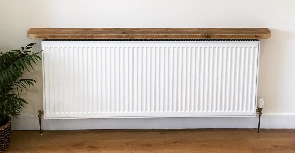 Solid Oak Console Shelf Over Radiator Without Drilling Your | Etsy