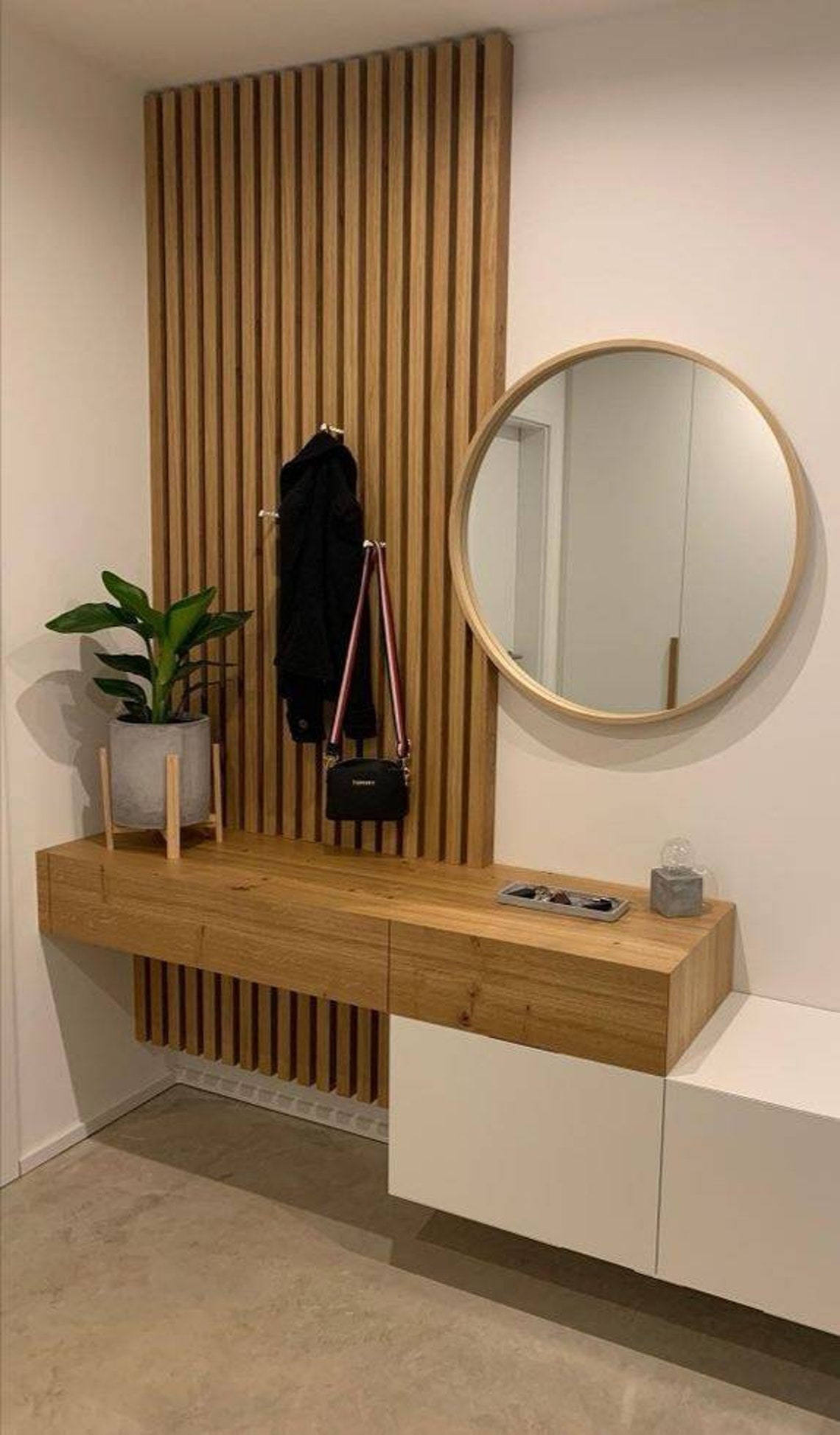 Tasseau mural en bois chêne massif latte murale panneau - Etsy France