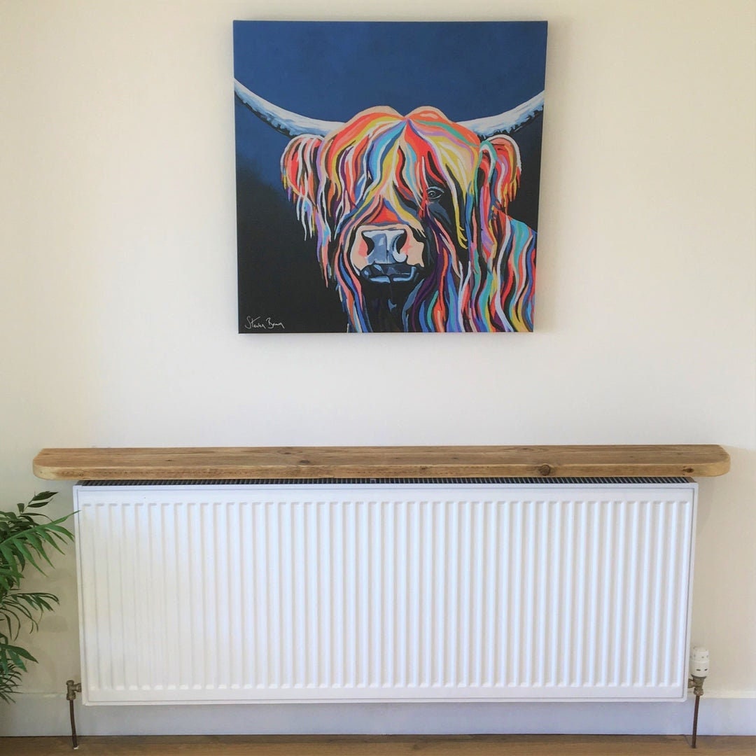 Solid Oak Console Shelf Over Radiator Without Drilling Your | Etsy