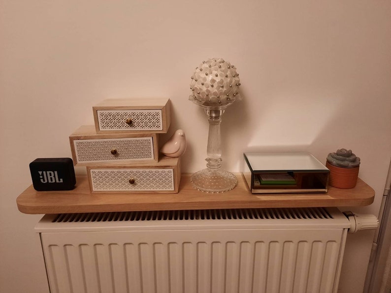 Solid Oak Console Shelf Over Radiator Without Drilling Your - Etsy