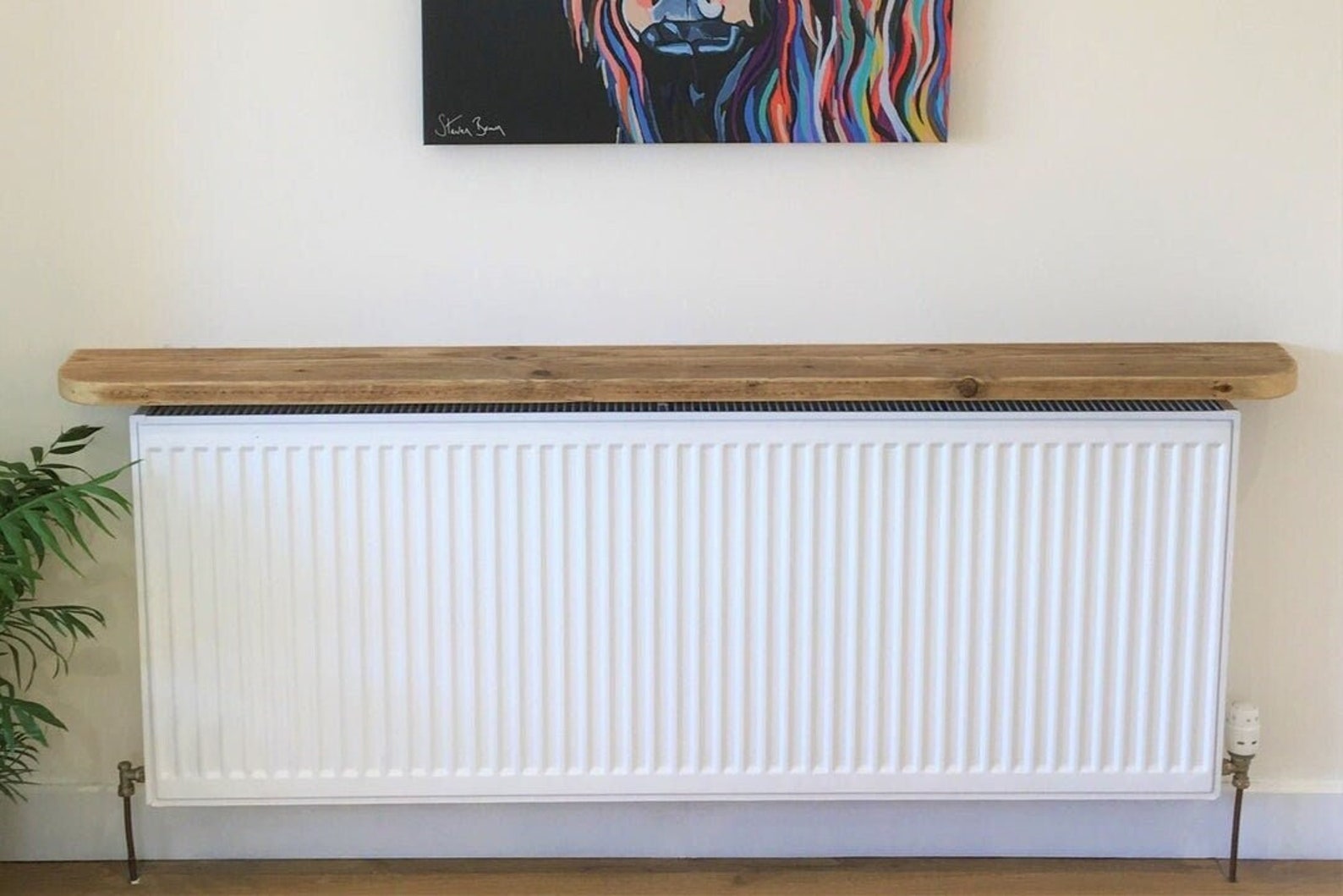 Solid Oak Console Shelf Over Radiator Without Drilling Your - Etsy