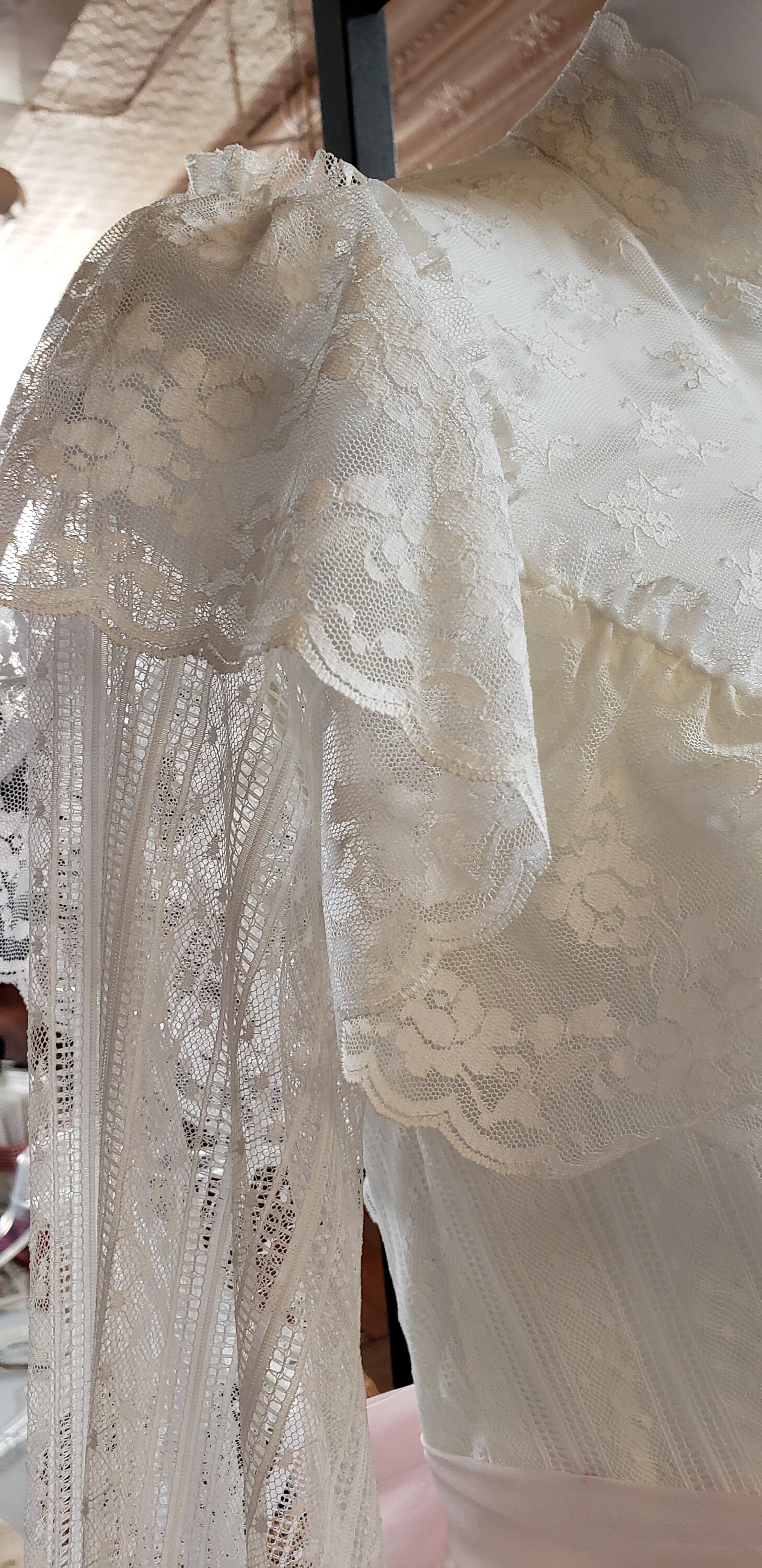 ALFRED ANGELO 60s 70s White Lace Wedding Prairie Festival Boho - Etsy