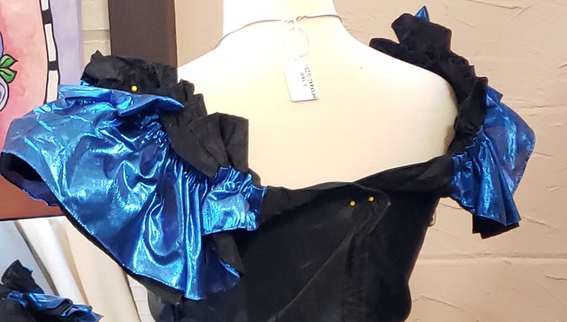 Do YOU LOVE ME Vintage 90's Iridescent Blue Hilo Black Lace off ...