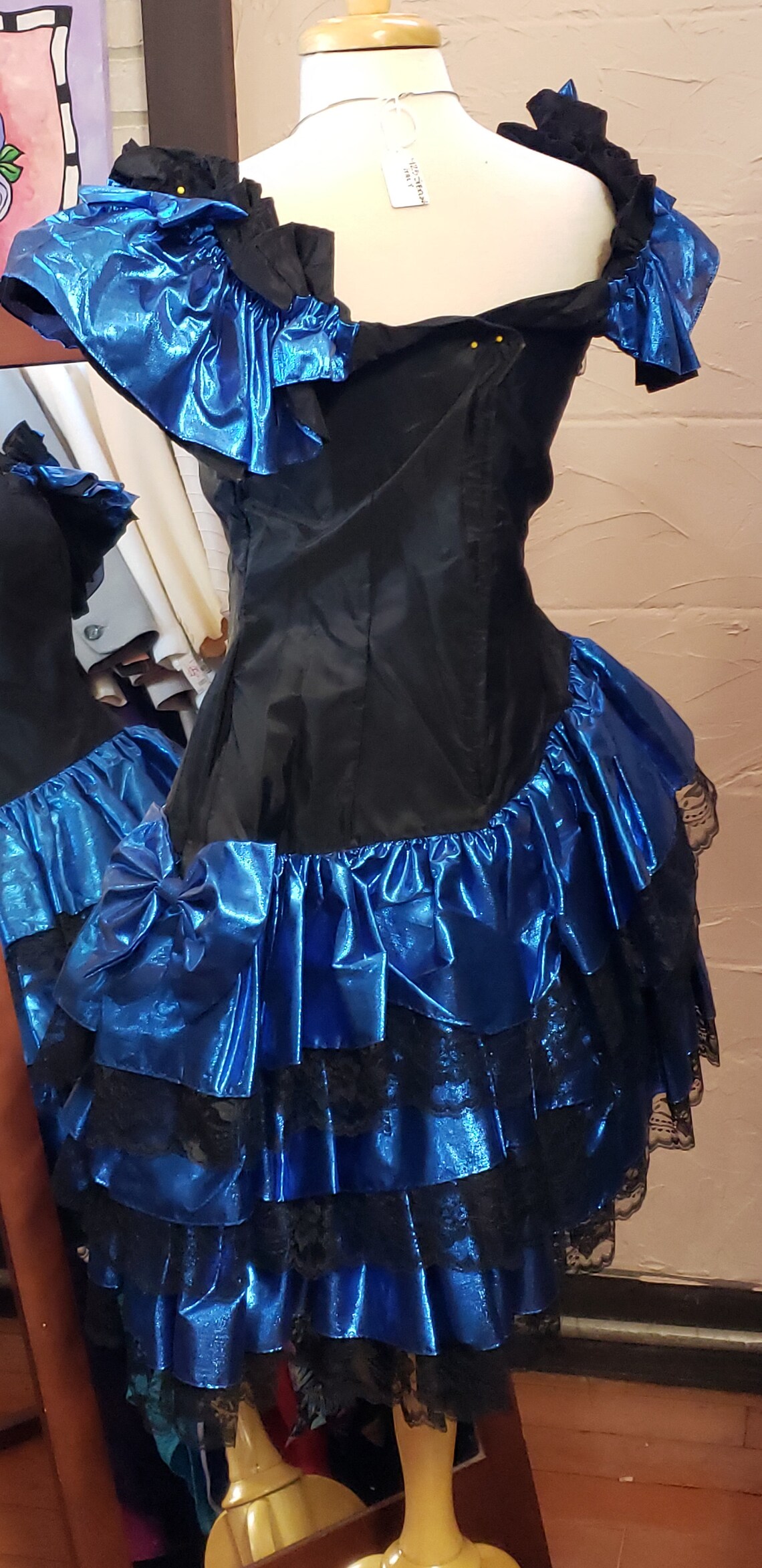 Do YOU LOVE ME Vintage 90's Iridescent Blue Hilo Black Lace off ...