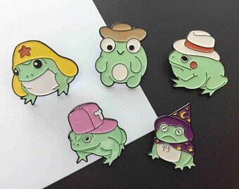 Kawaii Frog Pins Juice Pin Cartoon Pins Hard Enamel Pins Hat Pins ...