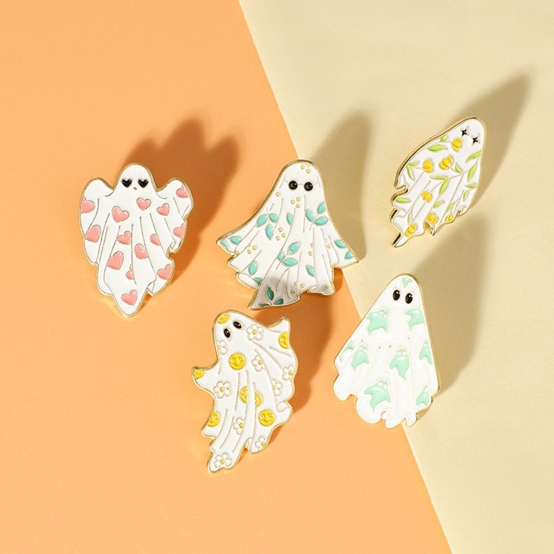Halloween Pajama Ghost Pins Cute Enamel Pins Set Label Badge Funny ...