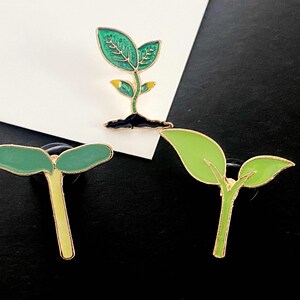 Green Sapling Sprout Pin Enamel Pins Set Hard Enamel Pin Cute - Etsy