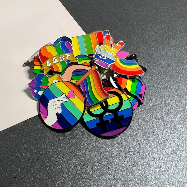 Lesbian Pride Enamel Pin - Etsy