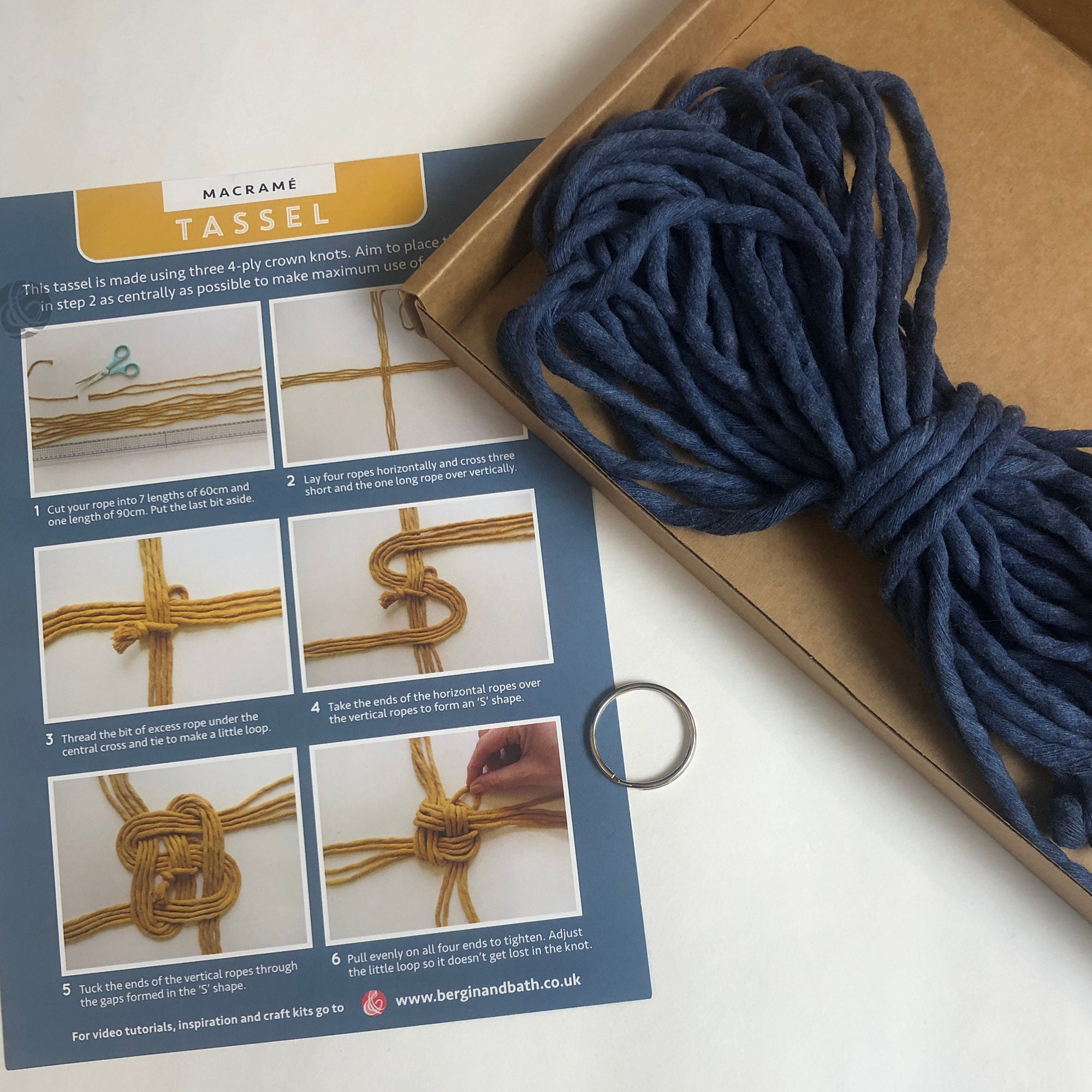 Macrame Tassel Kit Denim Make Your Own Macrame Tassel | Etsy