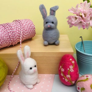 Needle Felting Kit - Rabbits - Make TWO Needle Felted Easter Bunnies ...