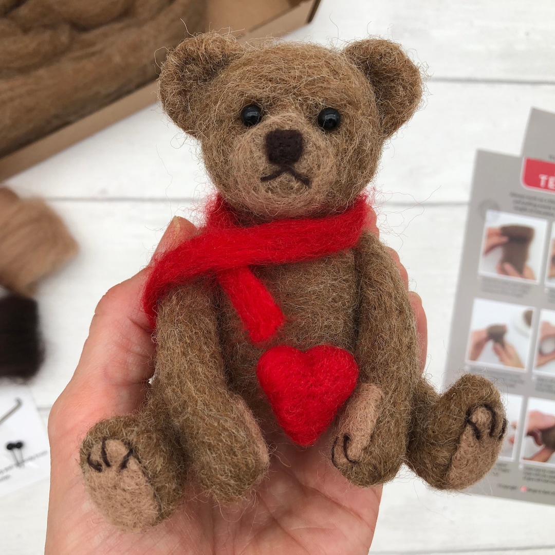 Needle Felting Kit - Teddy Bear. Learn to Make a Sweet Little Bear From ...
