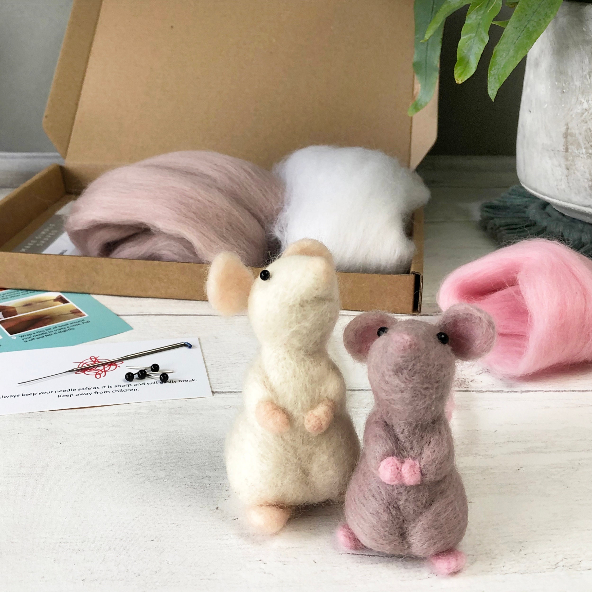 Needle Felting Kit Mouse Learn to Make TWO Cute Mice. - Etsy Singapore