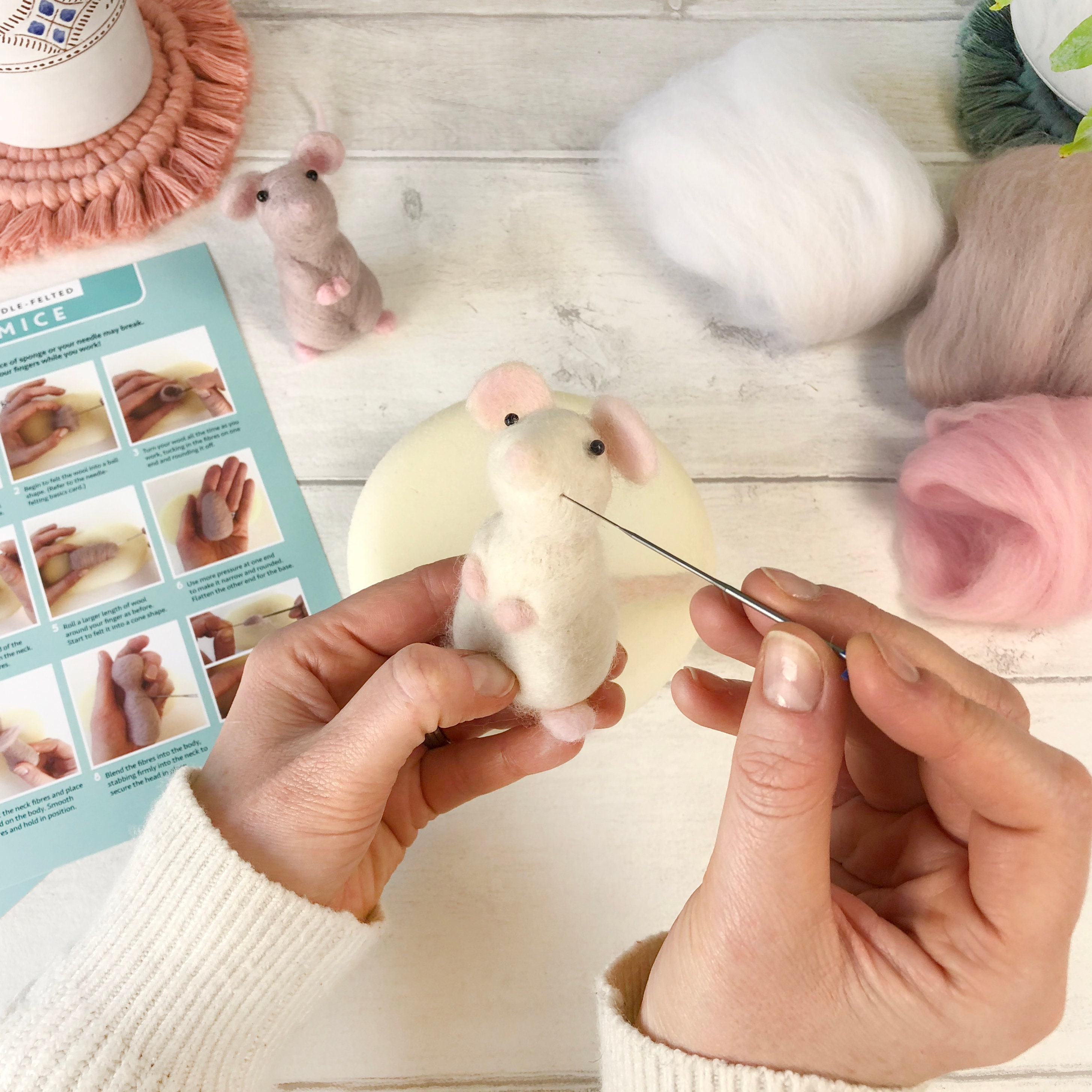 Needle Felting Kit Mouse Learn to Make TWO Cute Mice. - Etsy