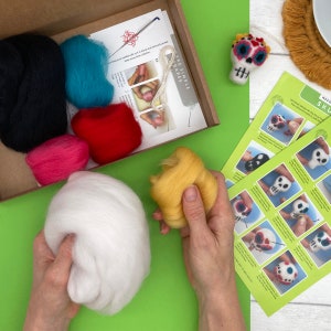 Needle Felting Kit - Sugar Skulls, Halloween Decorations - Etsy UK