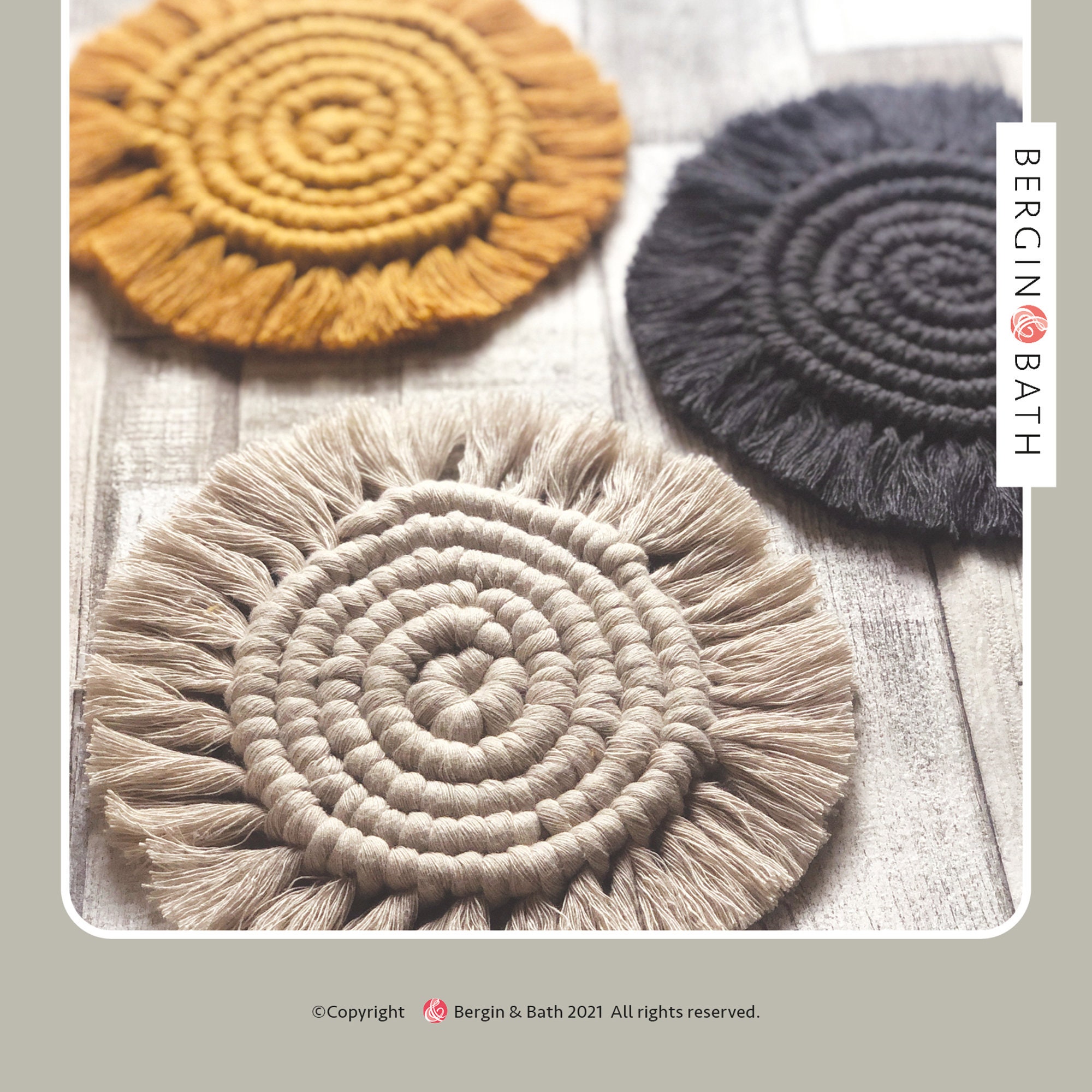 Macrame Coaster Tutorial. Printable PDF Download. Full - Etsy