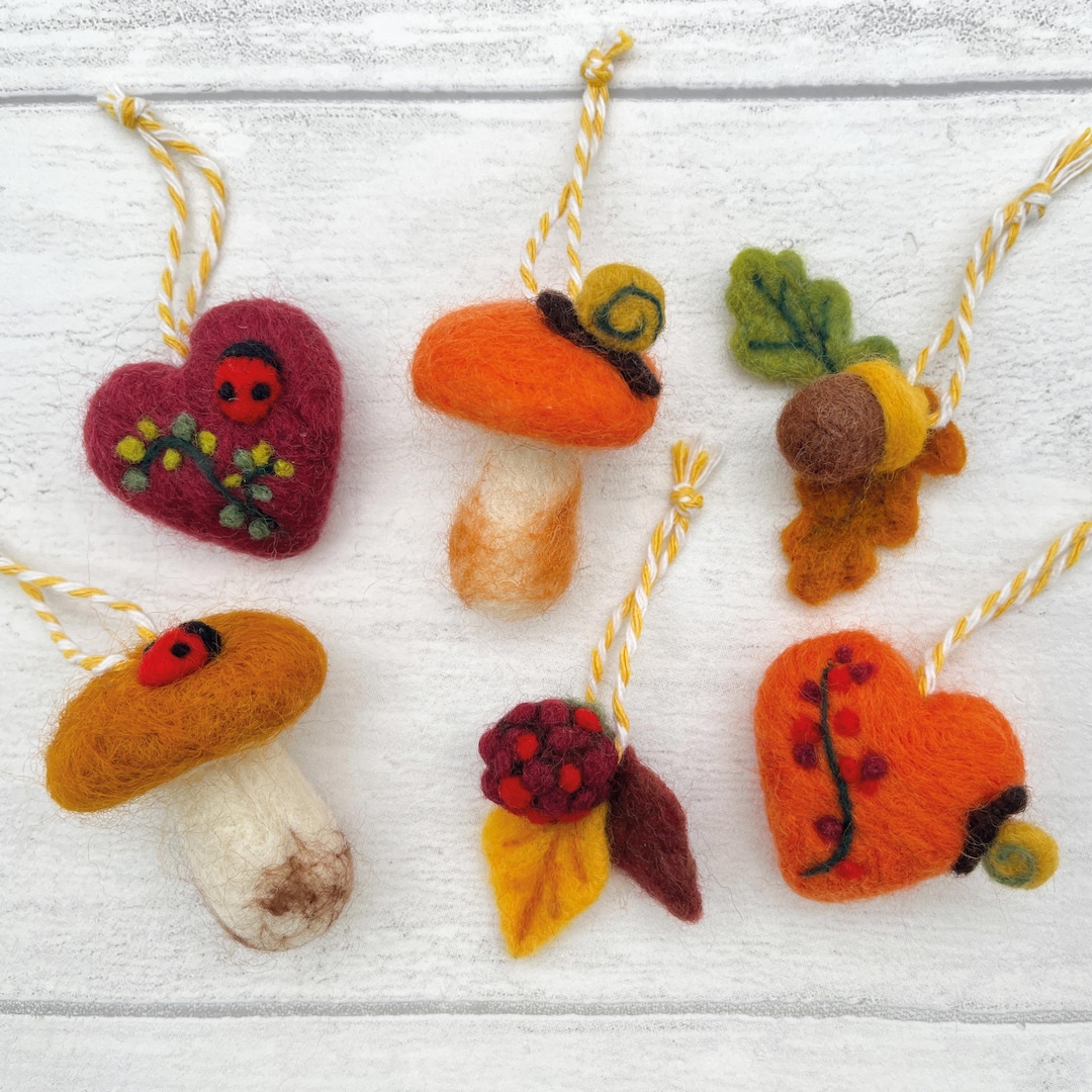 Needle Felting Kit - Autumn, Learn to Make a Set of Decorations for the ...