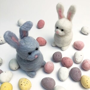 Needle Felting Kit - Rabbits - Make TWO Needle Felted Easter Bunnies ...