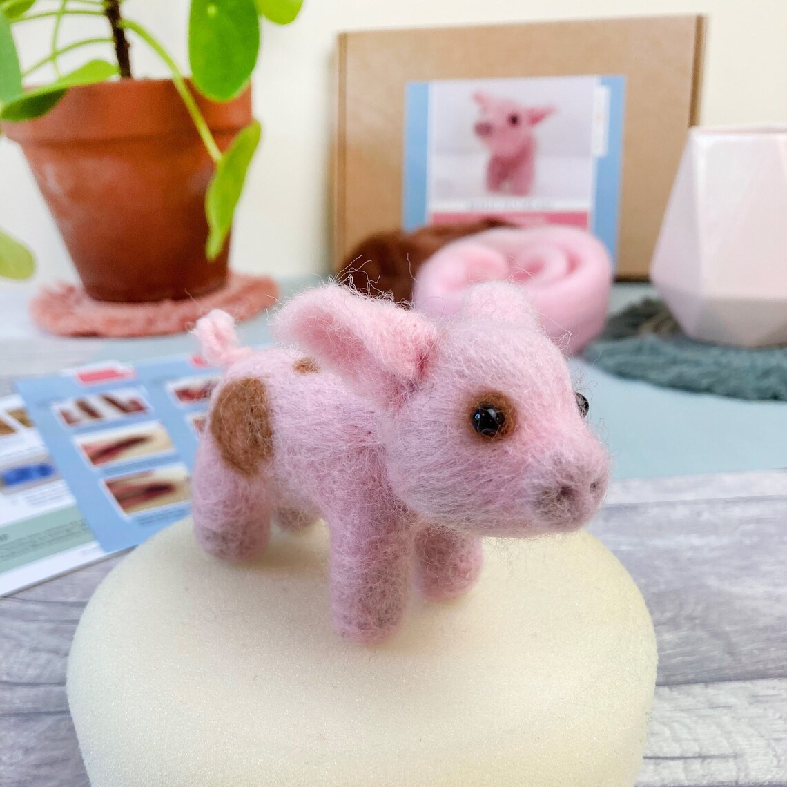 Needle Felting Kit Pig. Make Your Own Mini Piglet With This - Etsy