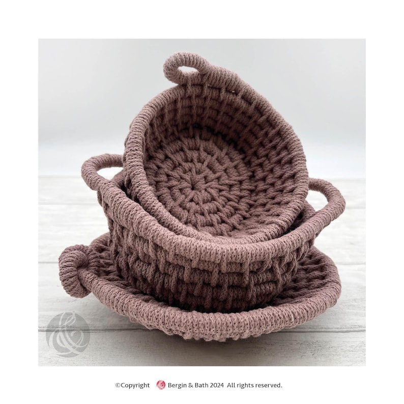 Coiled Baskets, Macrame Tutorial, Digital Download PDF Pattern - Etsy