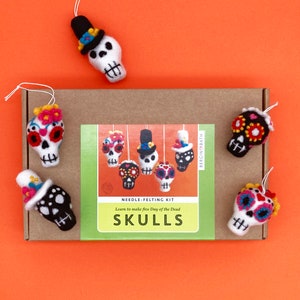 Needle Felting Kit - Sugar Skulls, Halloween Decorations - Etsy UK