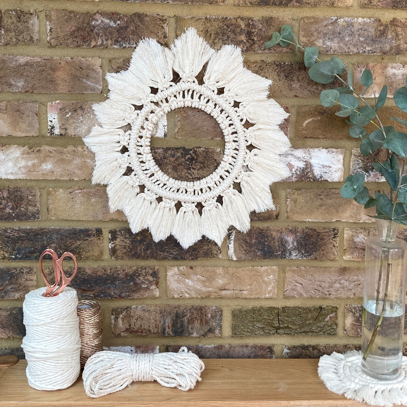 Macrame Kit Mandala Wreath Gold. Make a Rustic Wall - Etsy UK