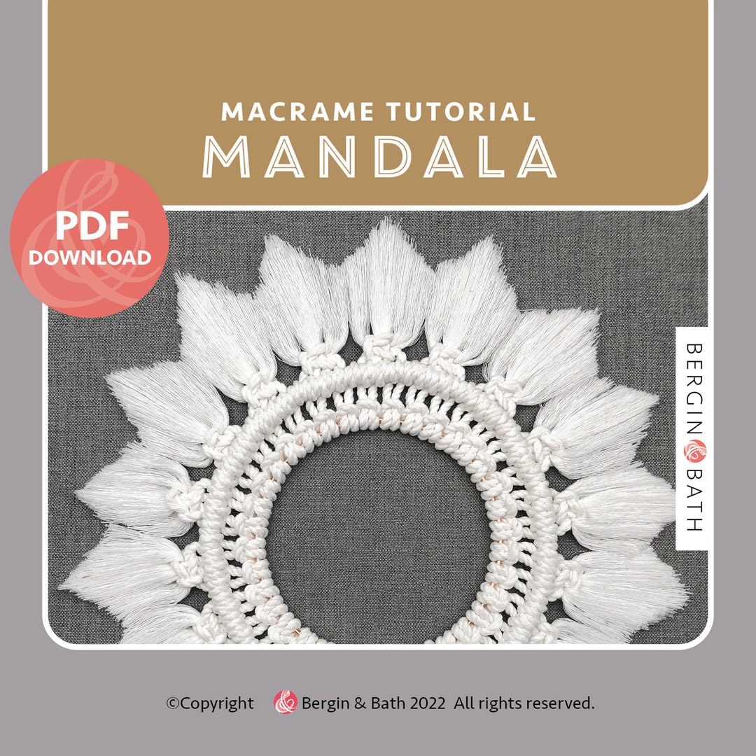 Macrame Mandala Tutorial. Printable PDF Download. Full Step-by-step Instructions. - Etsy
