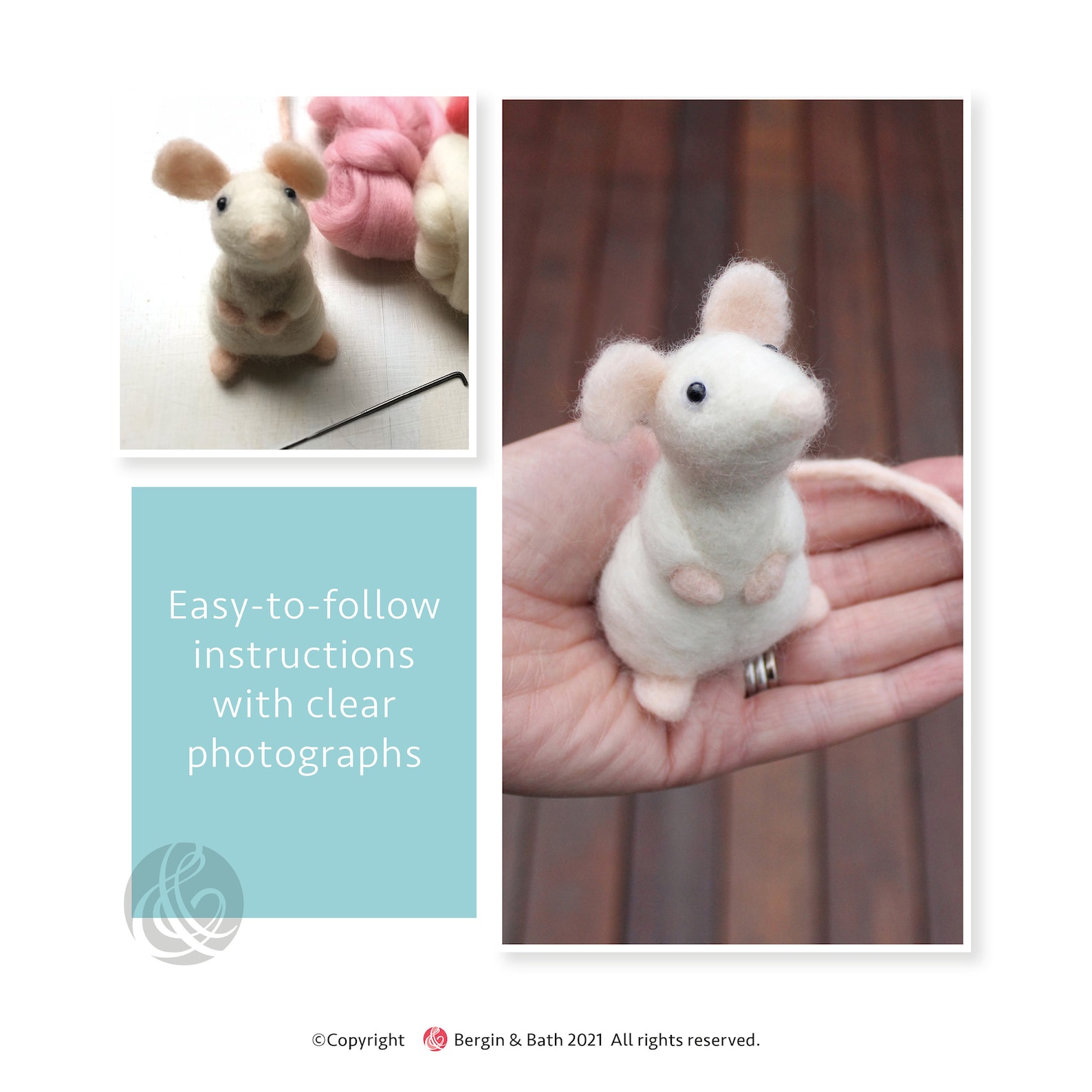 PDF File. Felted Mice. Needle Felting Tutorial. Instant Download - Etsy UK
