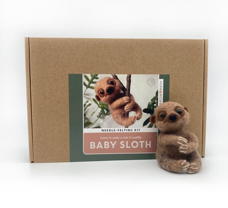Needle Felting Kit - Baby Sloth, Craft Kit for Adults - Etsy
