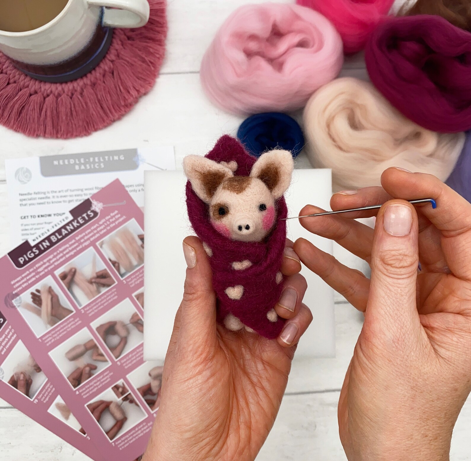 Needle Felting Kit - Christmas Pigs in Blankets Craft (adults & Teens ...