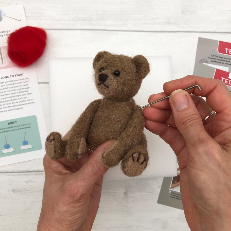 Needle Felting Kit Teddy Bear. Learn to Make a Sweet Little - Etsy UK