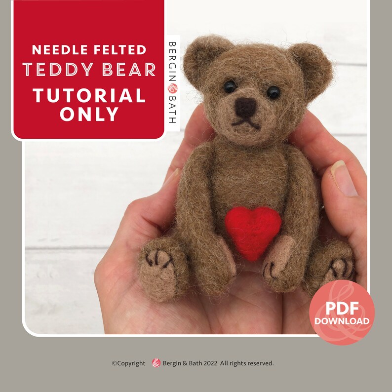 Needle-felted Teddy Bear Pattern Needle Felting Tutorial - Etsy