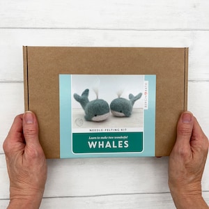Needle Felting Kit, Whales. Learn to Make Two Sweet Felted Whale Models ...