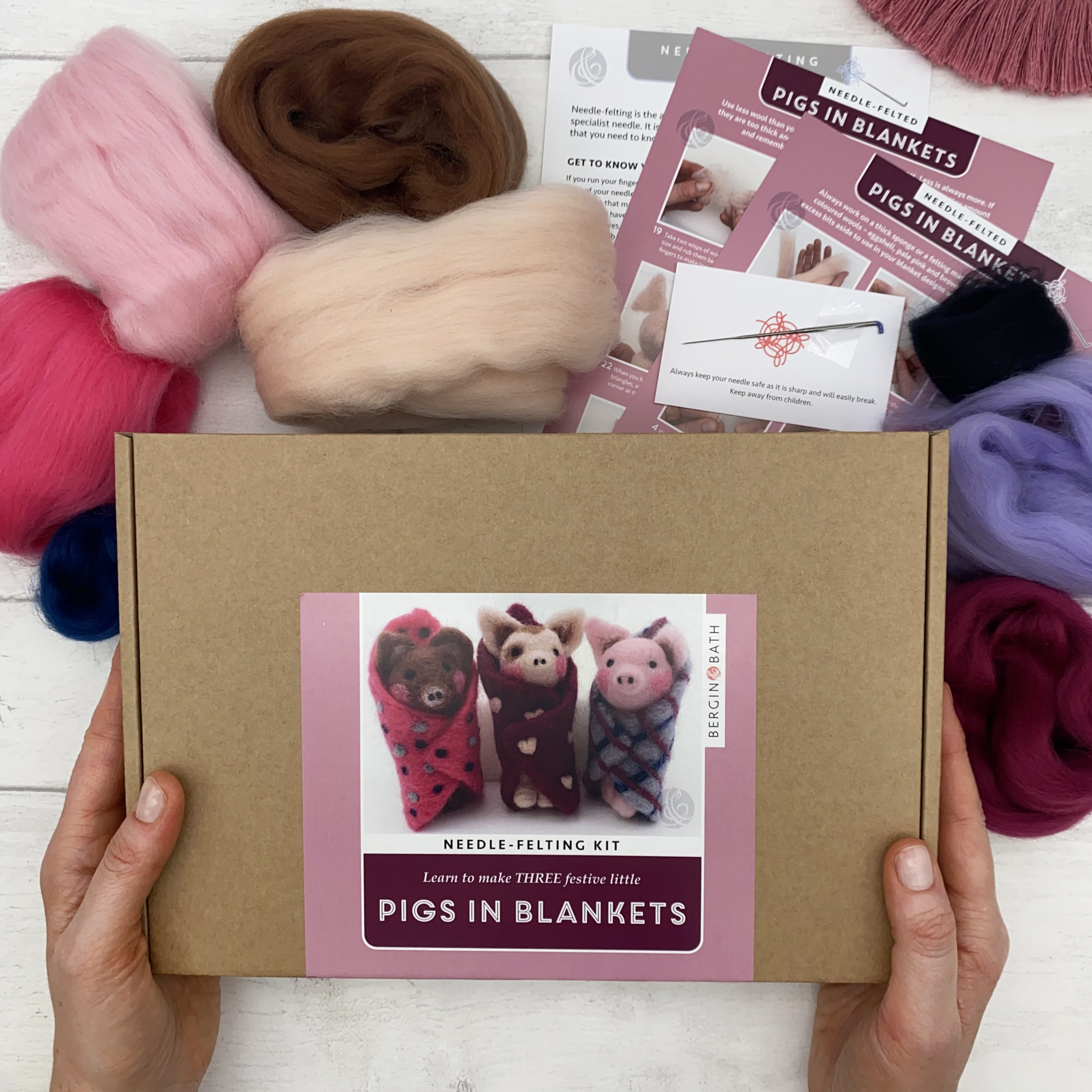 Needle Felting Kit - Christmas Pigs in Blankets Craft (adults & Teens ...