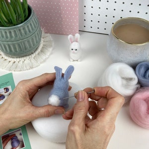 Needle Felting Kit - Rabbits - Make TWO Needle Felted Easter Bunnies ...