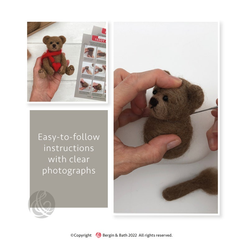 Needle-felted Teddy Bear Pattern, Needle Felting Tutorial, Digital ...