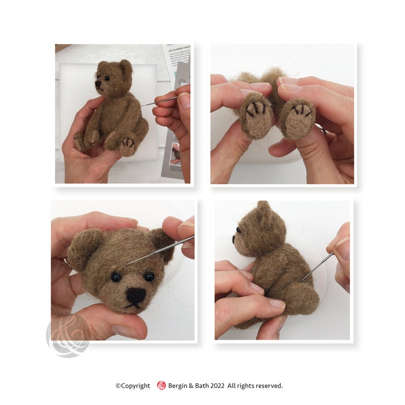 Needle-felted Teddy Bear Pattern, Needle Felting Tutorial, Digital ...