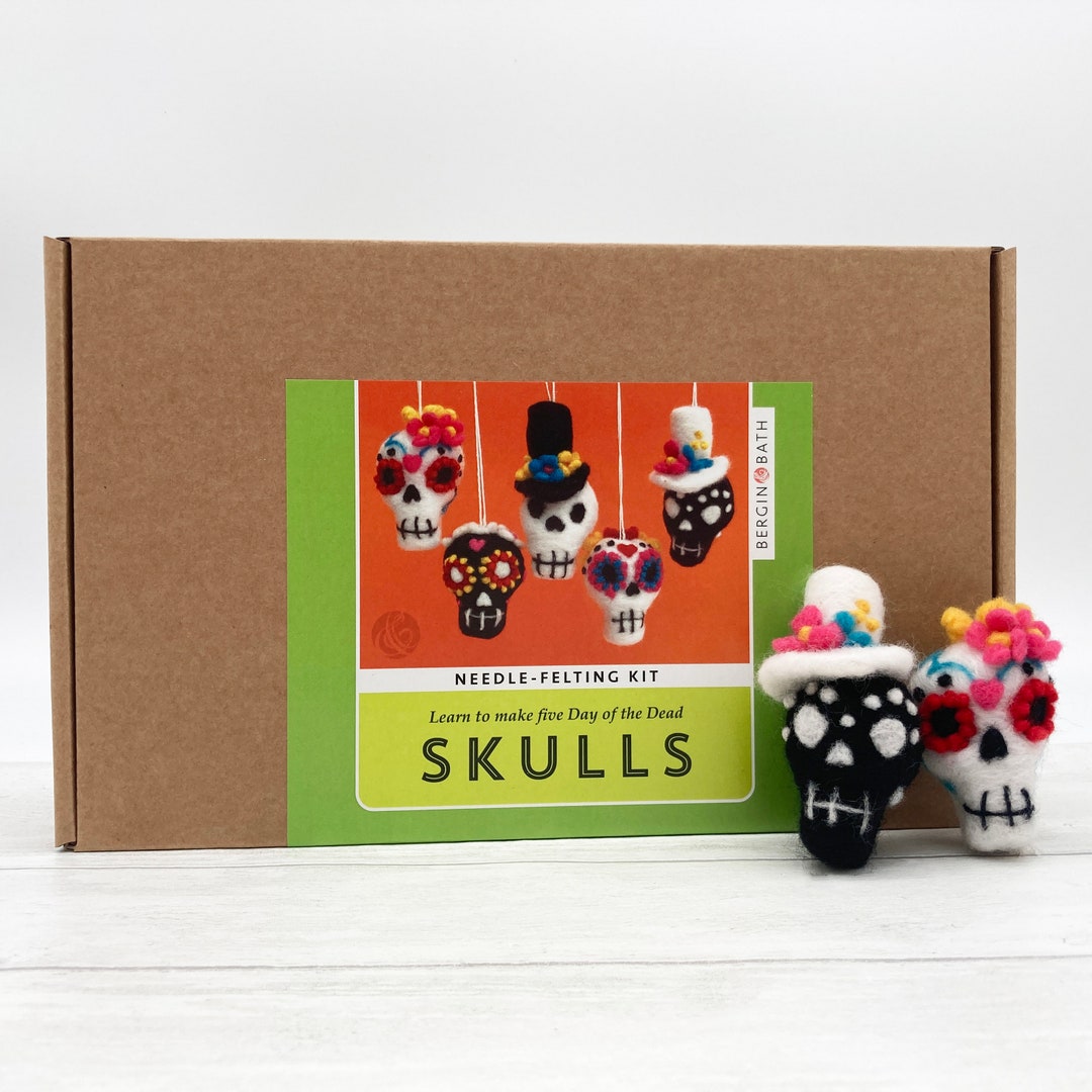 Needle Felting Kit - Sugar Skulls, Halloween Decorations - Etsy