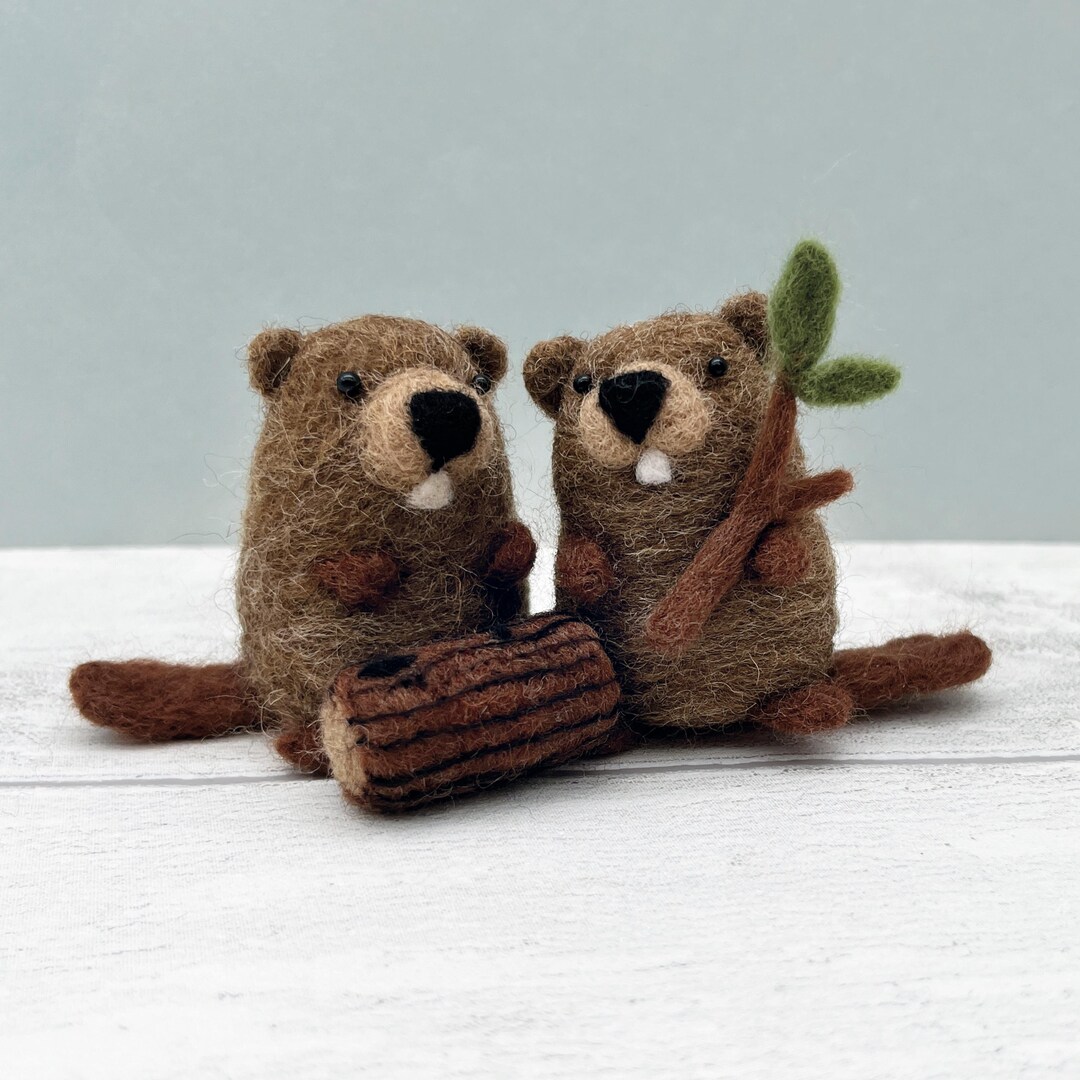 Needle Felting Kit: Beaver Pair, Craft Kit for Beginners - Etsy