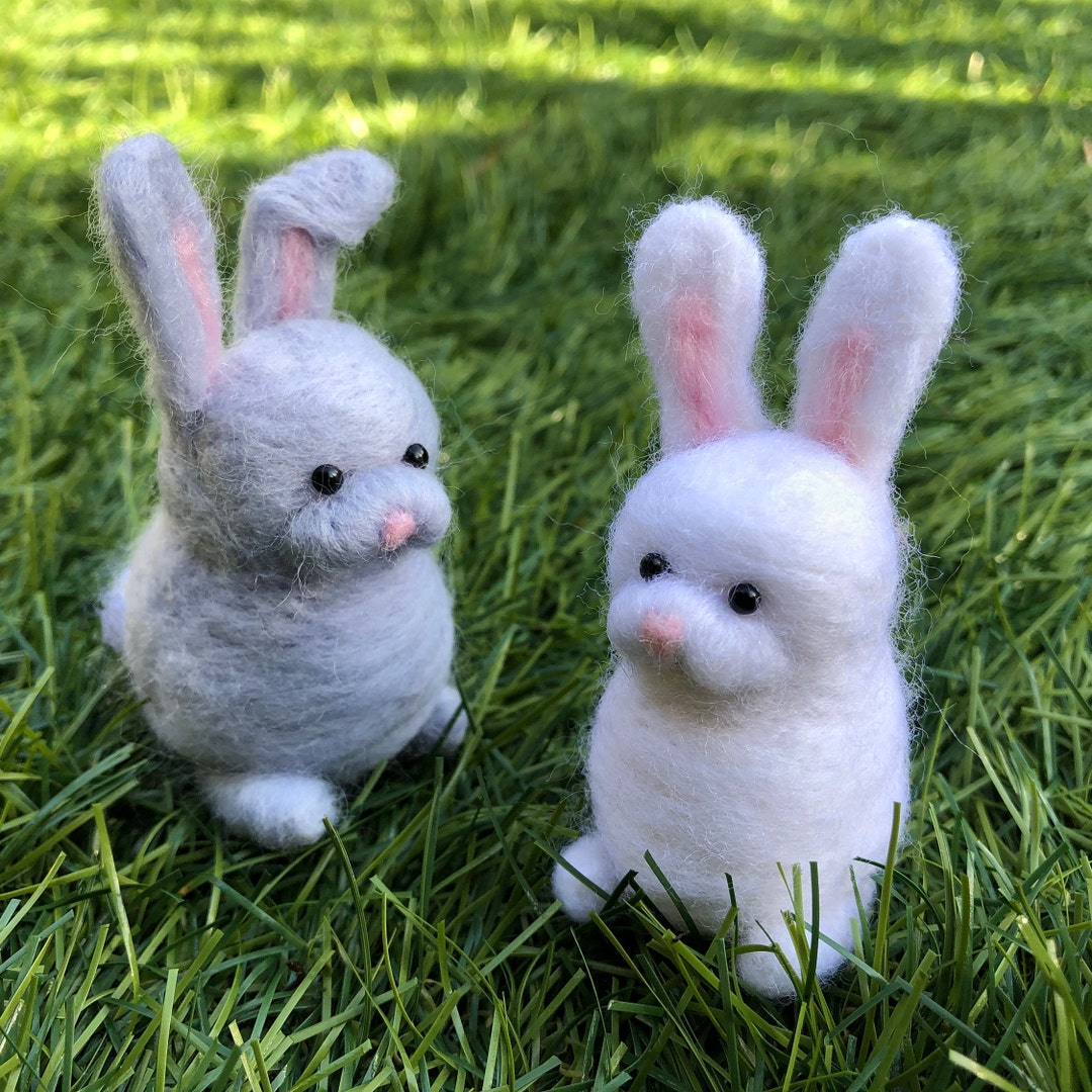 Needle Felting Kit - Rabbits - Make TWO Needle Felted Easter Bunnies ...