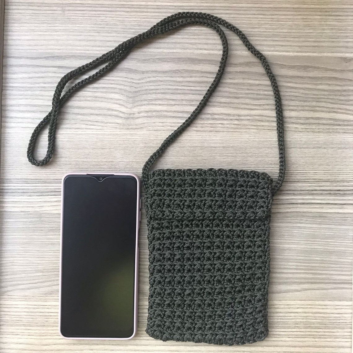 Crochet Hand Knitted Phone Bag Phone Crossbody Bag Phone - Etsy