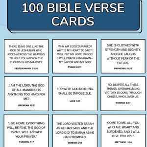 100 Bible Verse Cards, Inspiring Scripture Cards, Bible Memory Verse ...
