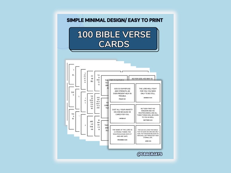 100 Bible Verse Cards, Inspiring Scripture Cards, Bible Memory Verse ...