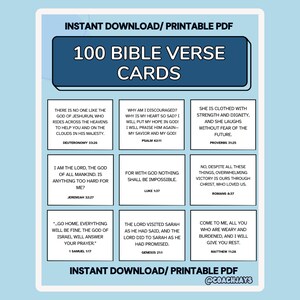 100 Bible Verse Cards, Inspiring Scripture Cards, Bible Memory Verse ...