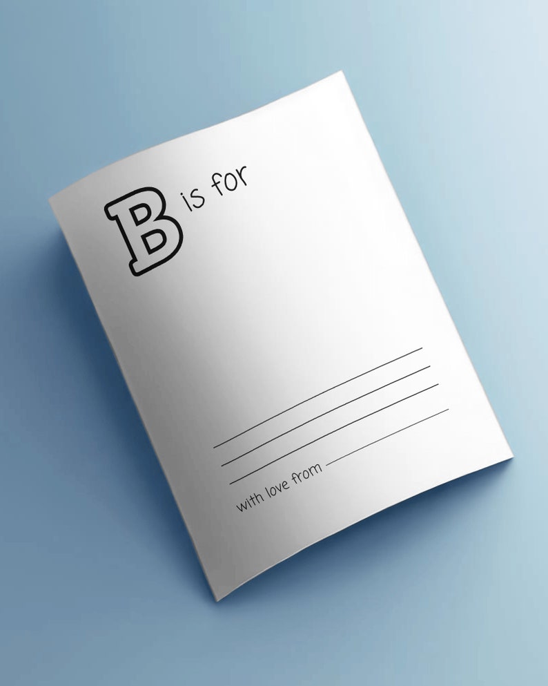 Baby Shower ABC Book, Baby's First ABC Book, Blank Alphabet Book, Baby ...