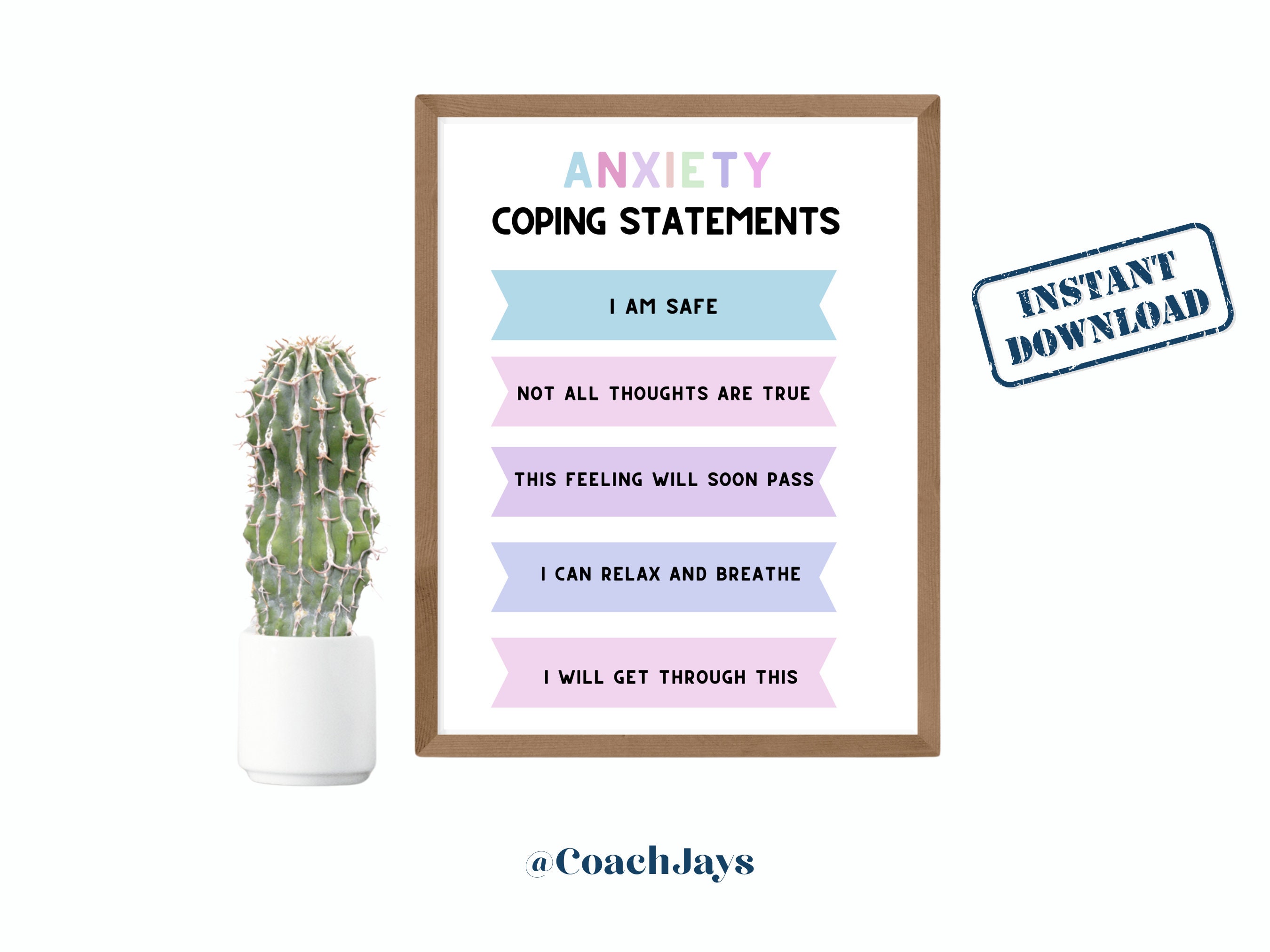 Anxiety Coping Statement Poster Therapy Office Decor Therapy - Etsy