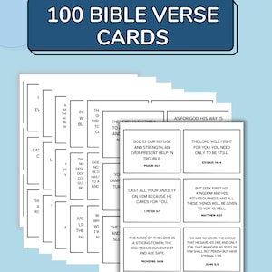 100 Bible Verse Cards, Inspiring Scripture Cards, Bible Memory Verse ...