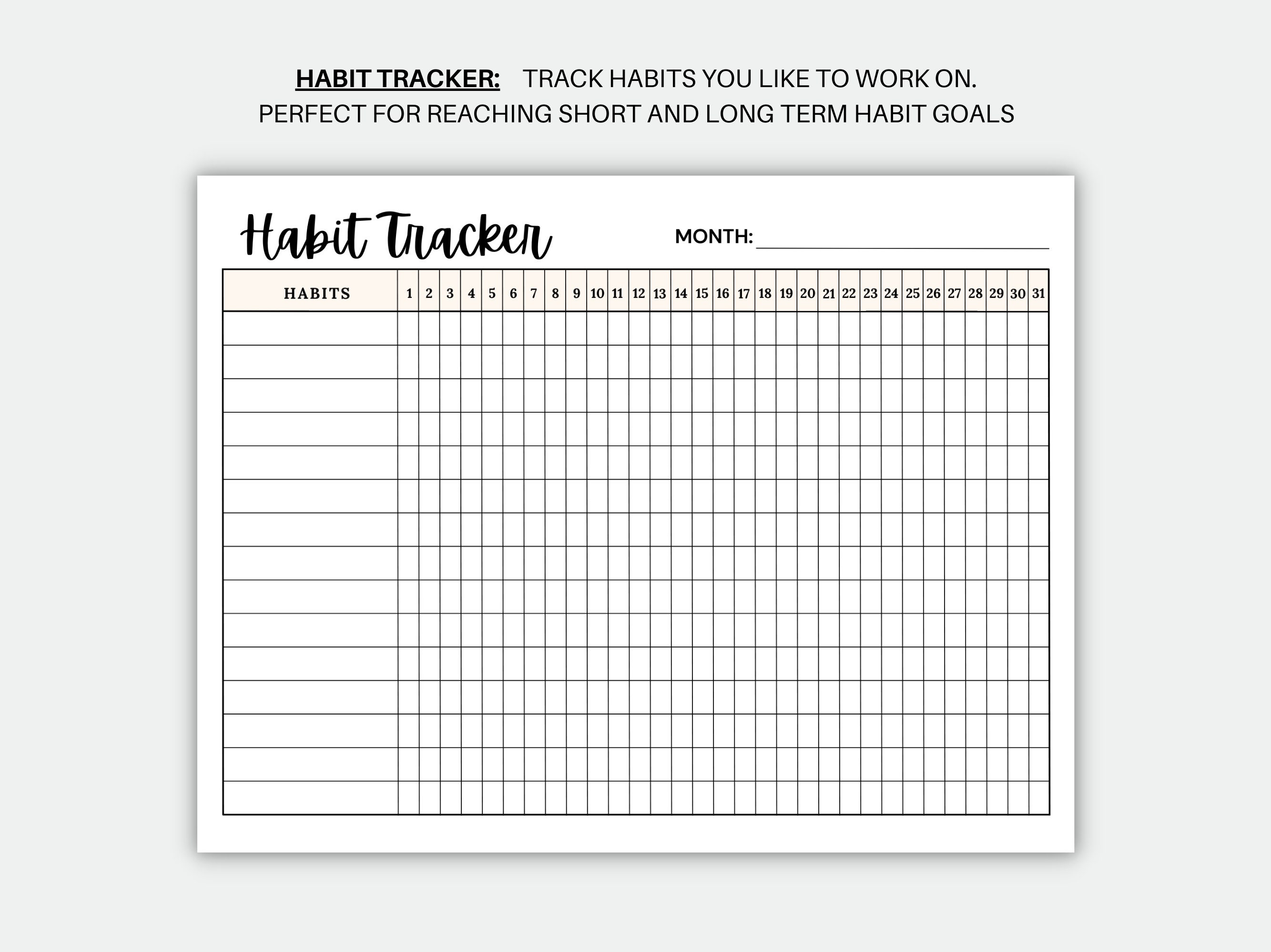 Printable Trackers Habit Tracker, Mood Tracker and Sleep Tracker Track ...