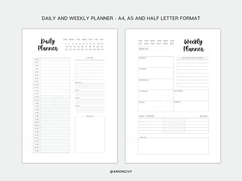 Ultimate Planning Bundle Printable Daily Planner, Printable Weekly ...