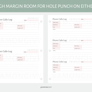 Phone Calls Log for Co-parenting | Parent Child Communication Log ...