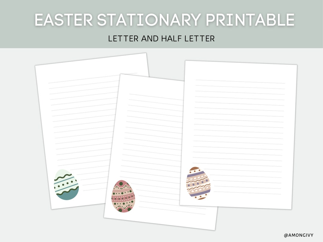 Easter Stationary Set Printable Paper Easter Digital Paper Easter Egg ...